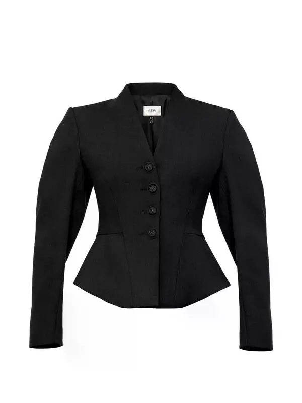 NISSA Tailored Wool V-neck Jacket