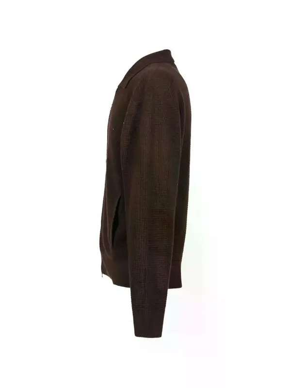 CEDARWOOD Cities Distressed Zip-up Cardigan