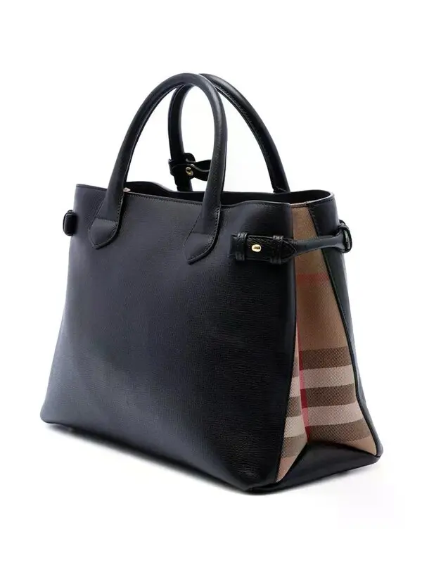 Burberry 2000-2017 Medium Leather And House Check Banner Satchel