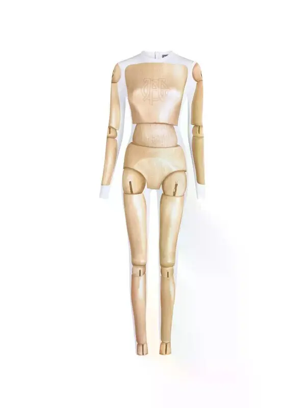 JEAN PAUL GAULTIER Wooden-body-print Jumpsuit - Neutrals