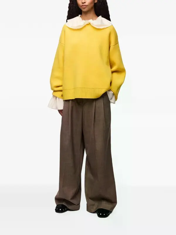 GANNI Ribbed-trim Drop-shoulder Sweater