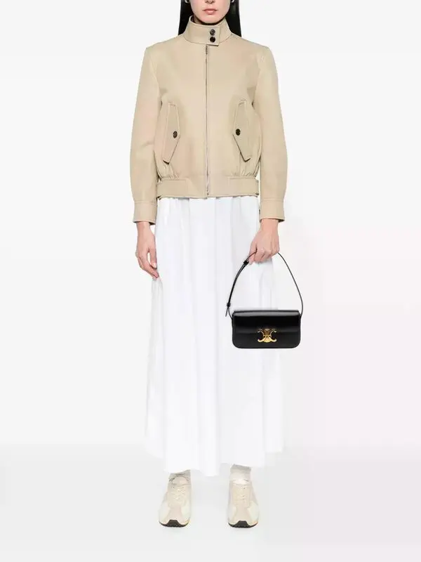 Celine 2025 Shiny Calfskin Triomphe Claude Shoulder Bag
