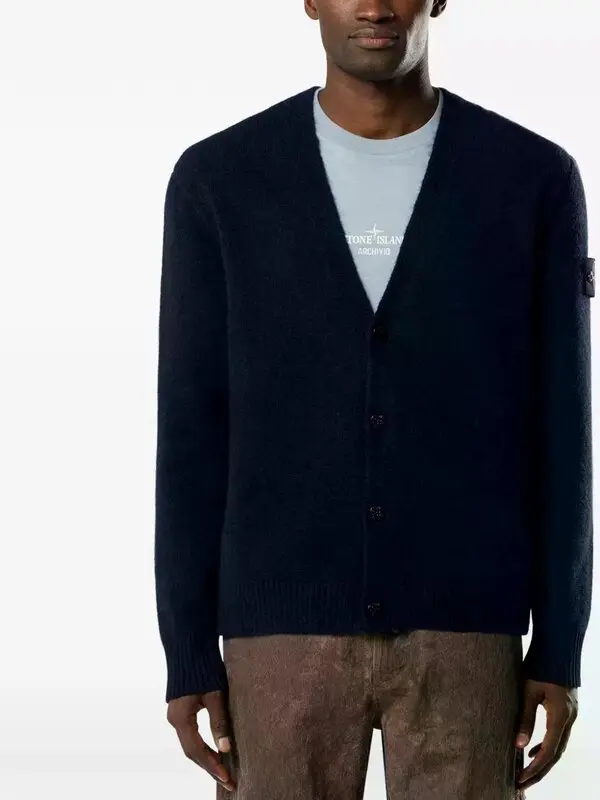 Stone Island 5100046 Baby Alpaca Blend Cardigan - Blue