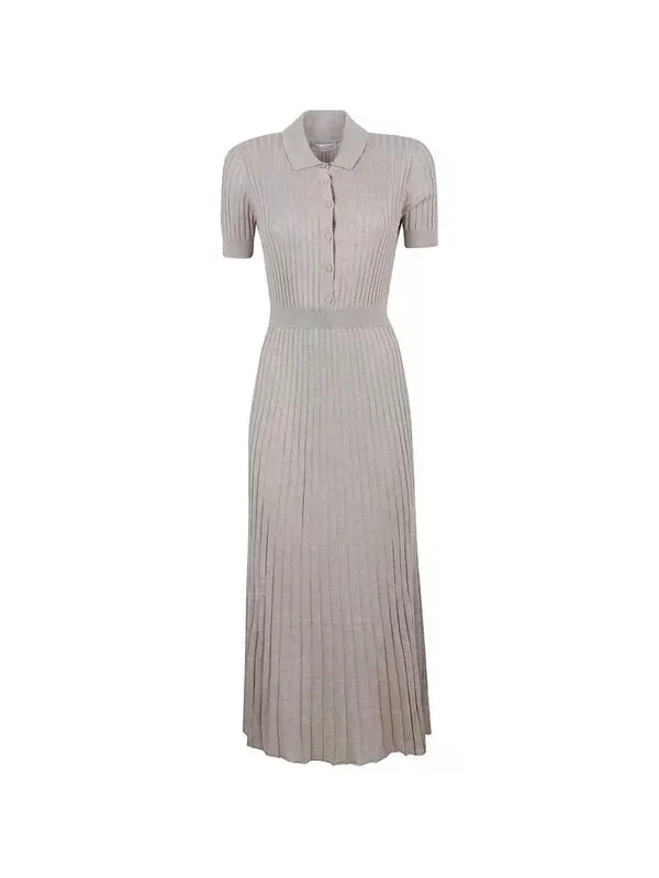 Gabriela Hearst Ribbed-knit Short-sleeve Maxi Dress - Neutrals