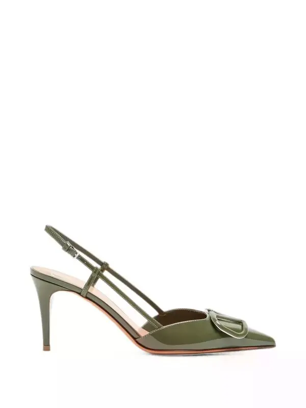Valentino Garavani Vlogo Signature Patent Leather Slingback Pump 80mm - Green
