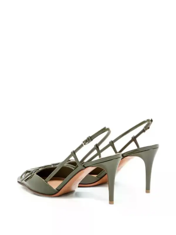 Valentino Garavani Vlogo Signature Patent Leather Slingback Pump 80mm - Green