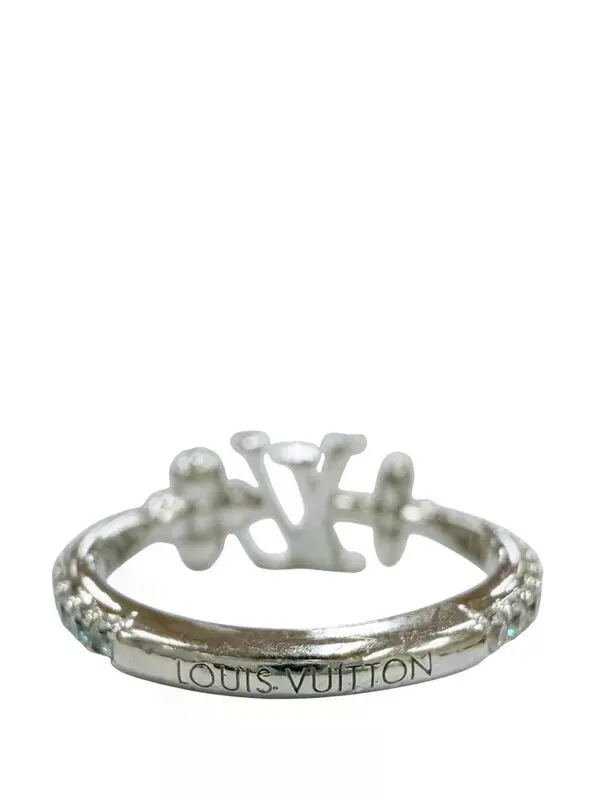 LOUIS VUITTON 2024 Palladium Plated And Strass Iconic Ring Metal Costume Ring
