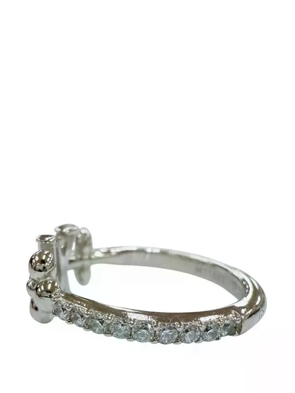 LOUIS VUITTON 2024 Palladium Plated And Strass Iconic Ring Metal Costume Ring