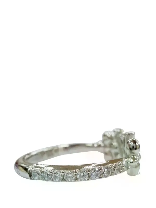 LOUIS VUITTON 2024 Palladium Plated And Strass Iconic Ring Metal Costume Ring