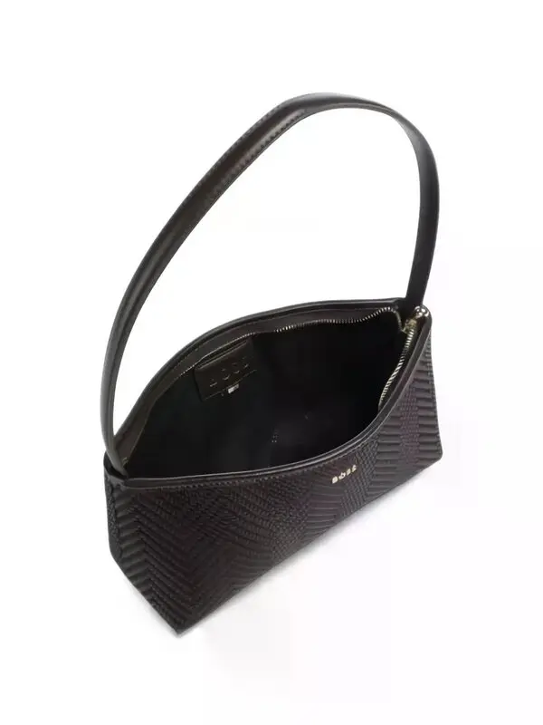 BOSS Sandy Chevron Leather Shoulder Bag - Brown