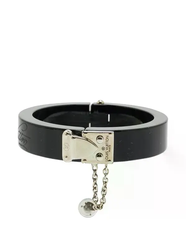 LOUIS VUITTON Lock Me Engraved-logo Bracelet - Black