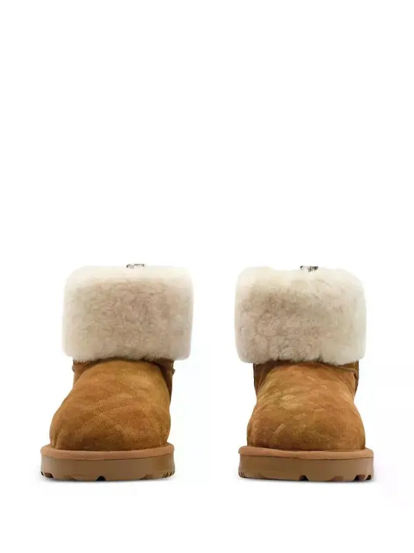 Burberry Check Shearling Flint Boots - Brown
