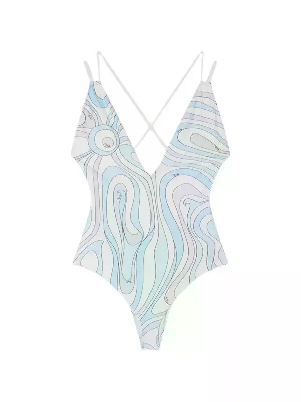 Emilio Pucci Marmo-print Swimsuit - White