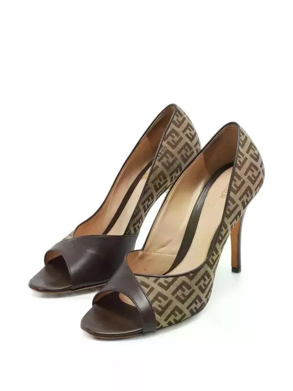 Fendi Zucca Peep-toe Sandals