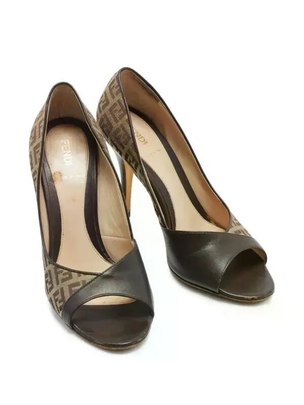 Fendi Zucca Peep-toe Sandals