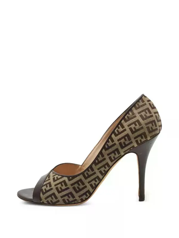 Fendi Zucca Peep-toe Sandals