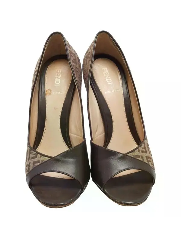 Fendi Zucca Peep-toe Sandals