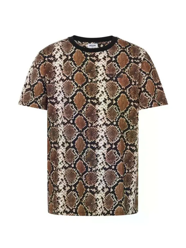 Moschino Snake-print T-shirt - Brown
