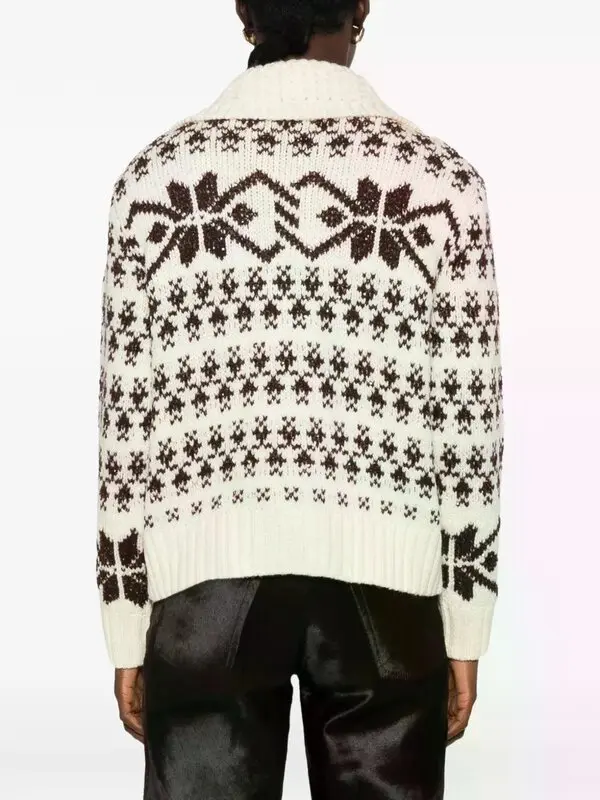 Moncler Jacquard Sequin Zip-up Cardigan - Neutrals