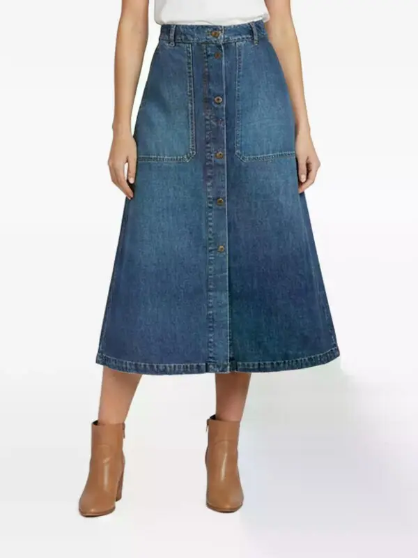 Max Mara Button-down Denim Skirt