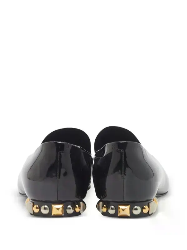 LOUIS VUITTON Studded Patent-leather Loafers