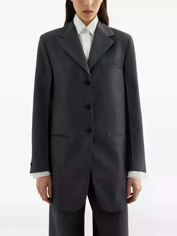 JIL SANDER Fil-à-fil Wool Tailored Jacket