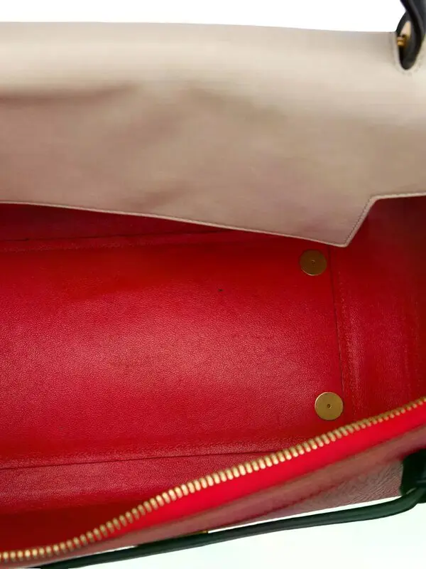 Celine 2015 Mini Tricolor Grained Calfskin Belt Bag Satchel - Red