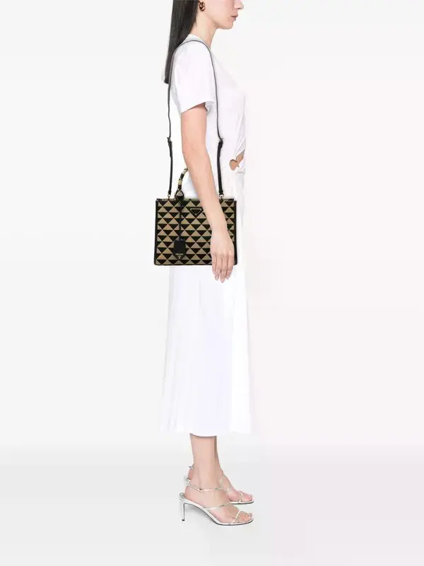 Prada 2013-2026 Small Canvas Symbole Triangolo Satchel