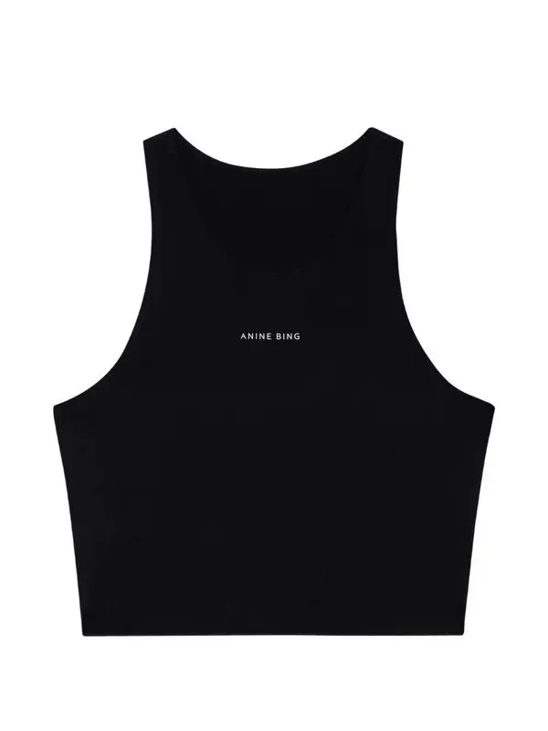 ANINE BING Elina Logo-print Sports Bra - Black