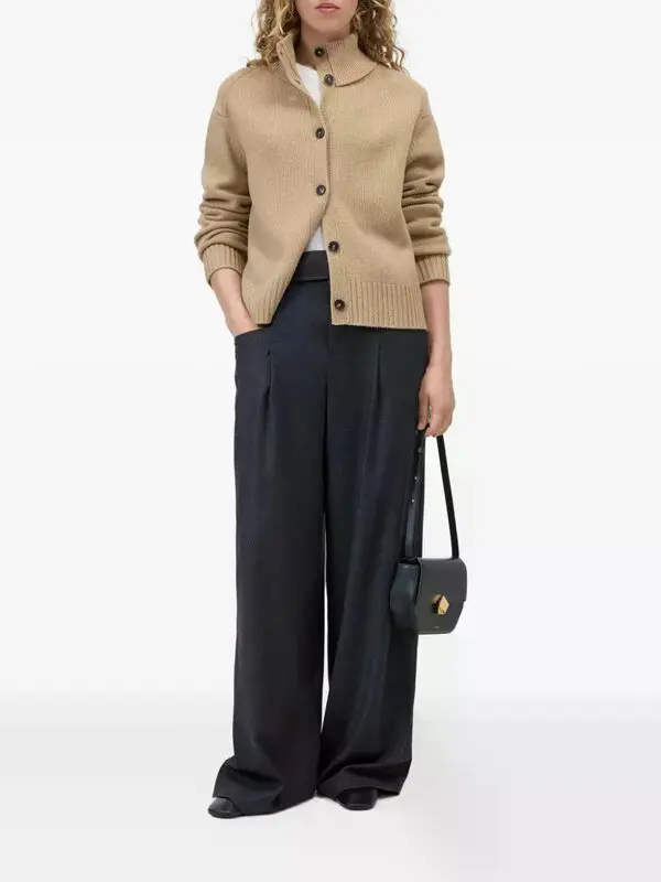 Closed Button-up Roll-neck Cardigan