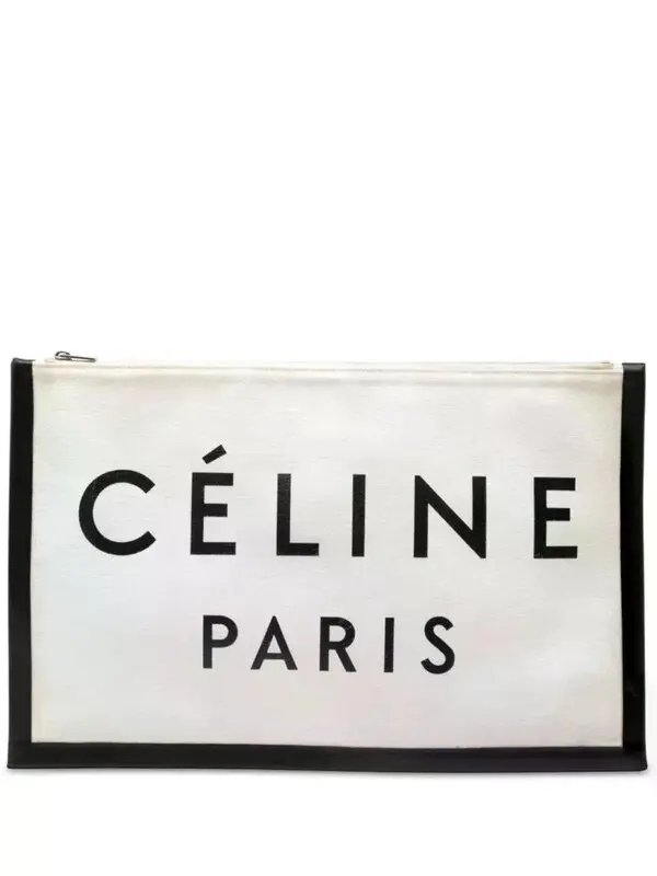 Celine 2018 Canvas Logo Clutch Bag