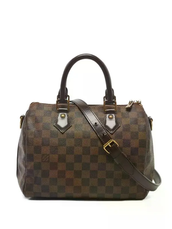 LOUIS VUITTON 2014 Speedy Bandoulière 25 Damier Ebene Tote Bag