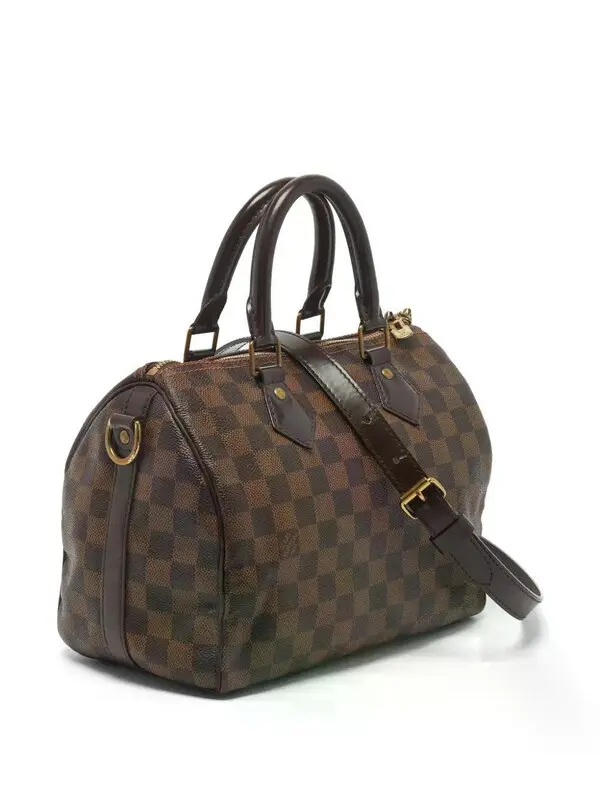 LOUIS VUITTON 2014 Speedy Bandoulière 25 Damier Ebene Tote Bag