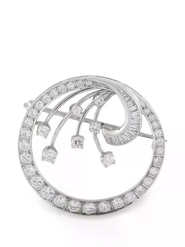 LB EXCLUSIVE Circle-shape Diamond Brooch - Silver