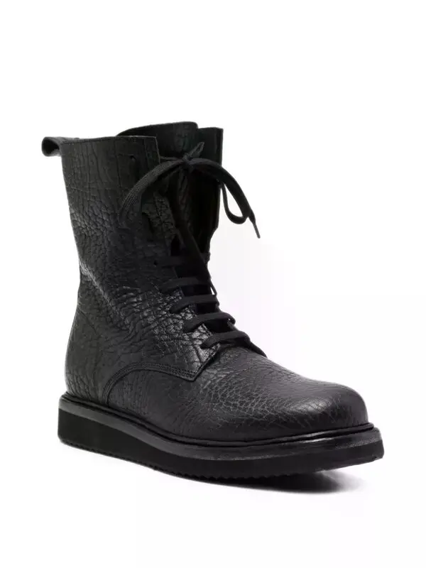 GENTRYPORTOFINO Grainy Leather Lace-up Boots