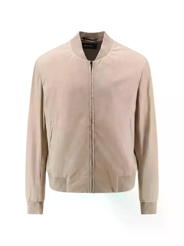BOSS Leather Bomber Jacket