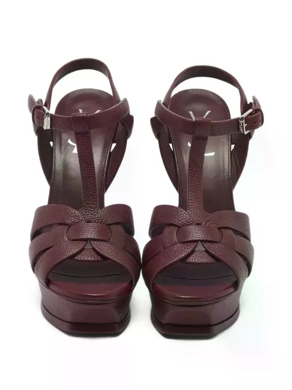 Saint Laurent Tribute Platform Sandals - Red