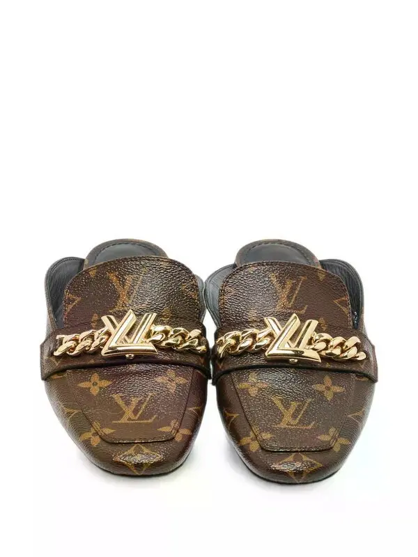 LOUIS VUITTON Upper Case Monogram Canvas Mules