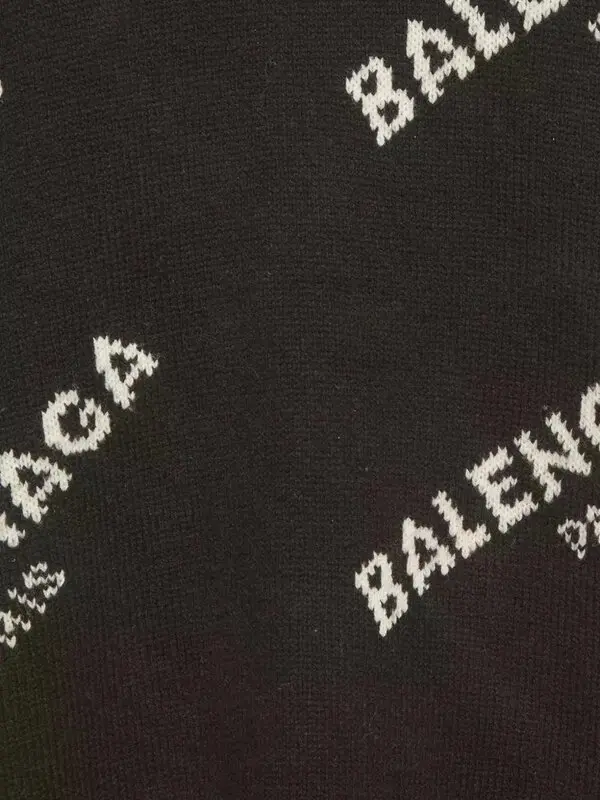 Balenciaga Logo-intarsia V-neck Sweater