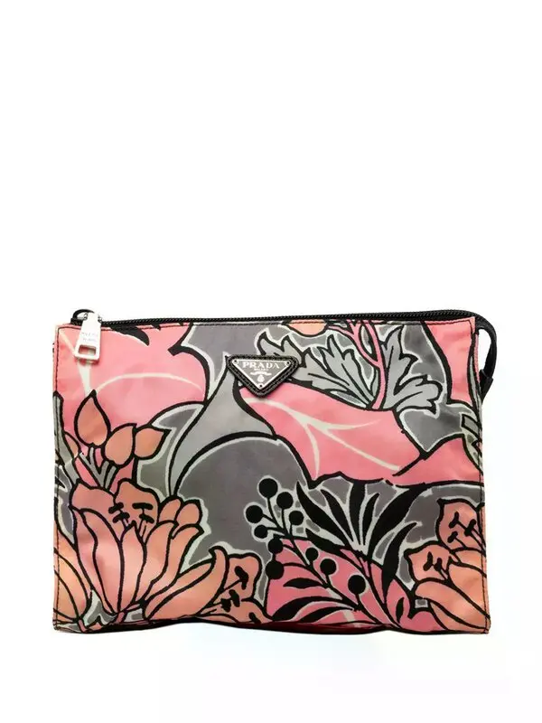 Prada 2000-2013 Tessuto Floral Stampato Clutch Bag