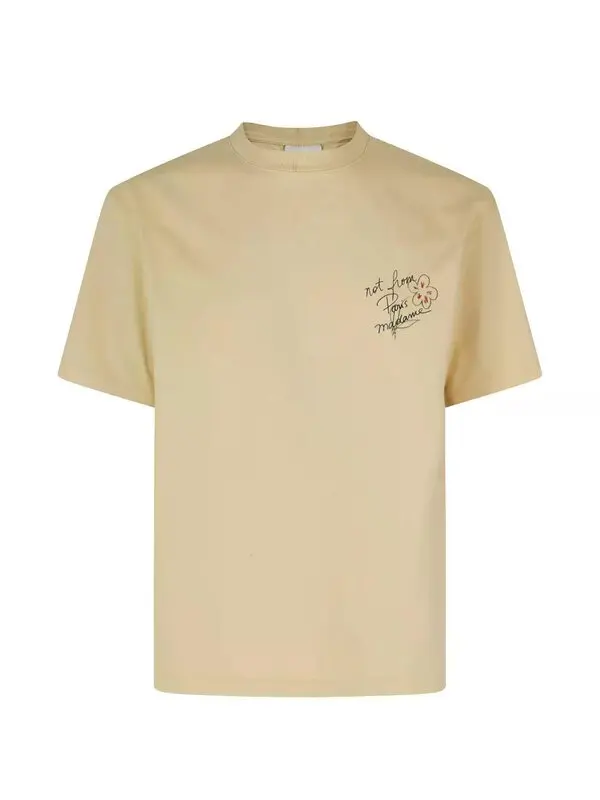 Drole De Monsieur Slogan Esquisse T-shirt - Neutrals