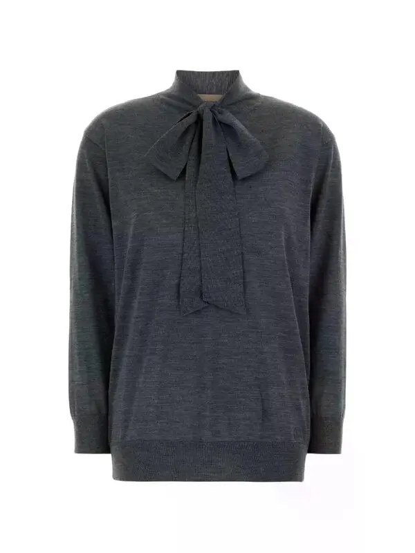 Valentino Garavani Bow-detail Sweater - Grey