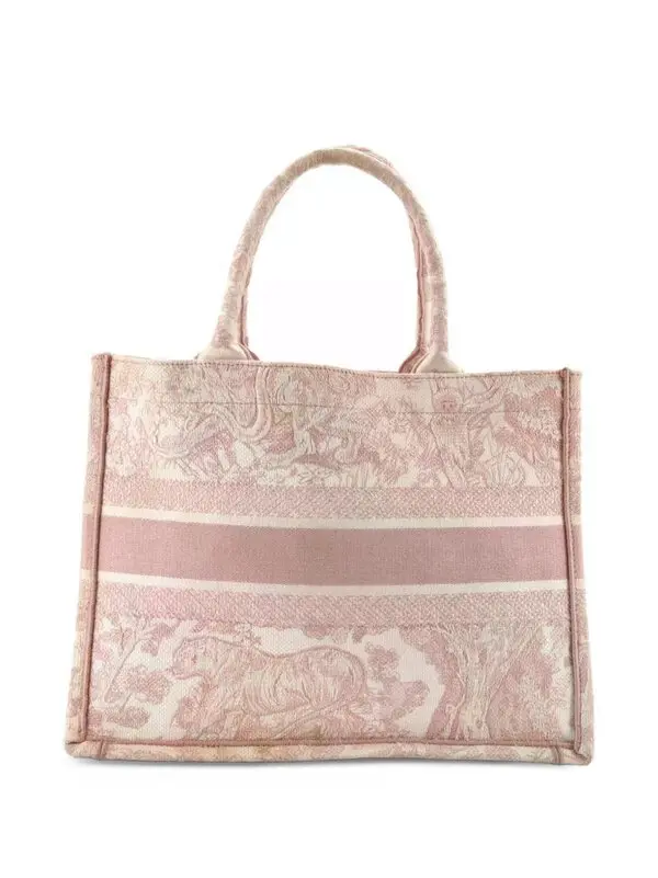 Dior Book Embroidered Canvas Medium Tote Bag - Pink