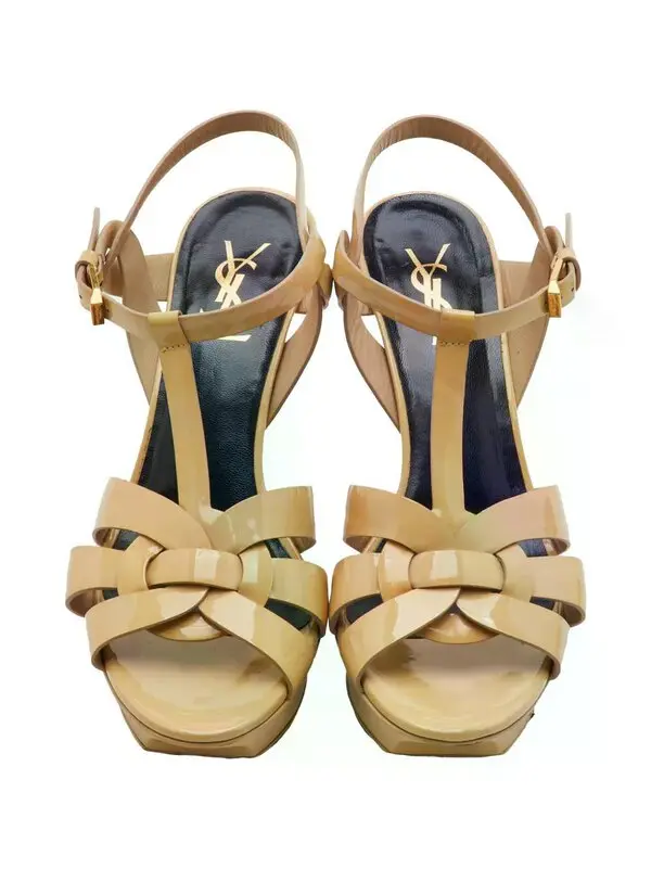 Saint Laurent Tribute Platform Sandals - Neutrals