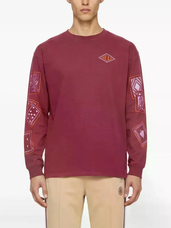 Drole De Monsieur Playing-card-print Long-sleeve T-shirt