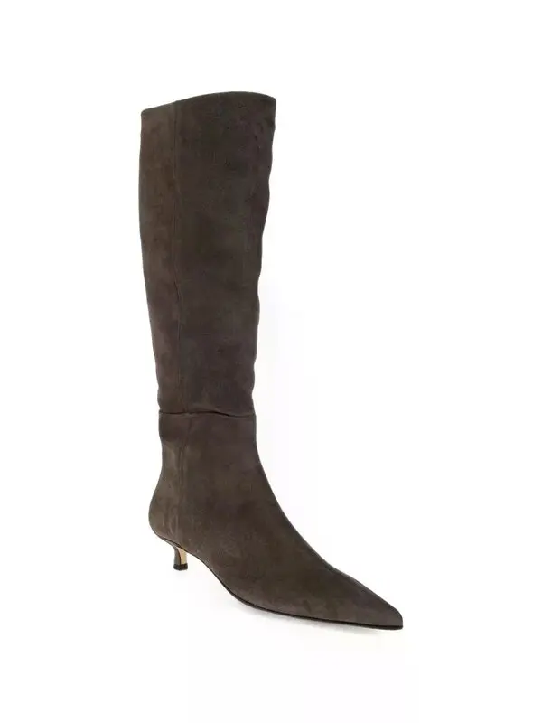 AeydĒ Sabrina Suede Knee-high Boots - Neutrals