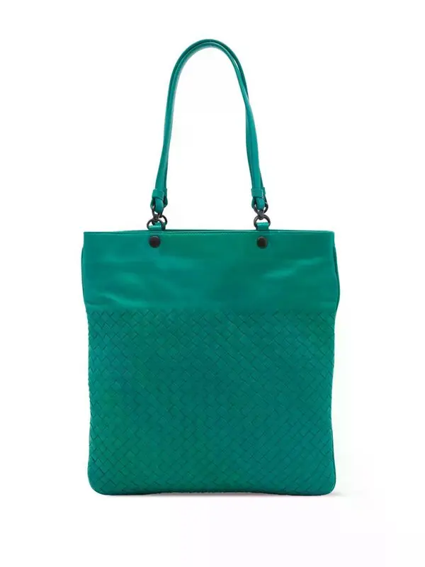 Bottega Veneta 2010 Nappa Intrecciato Flat Tote Bag - Green