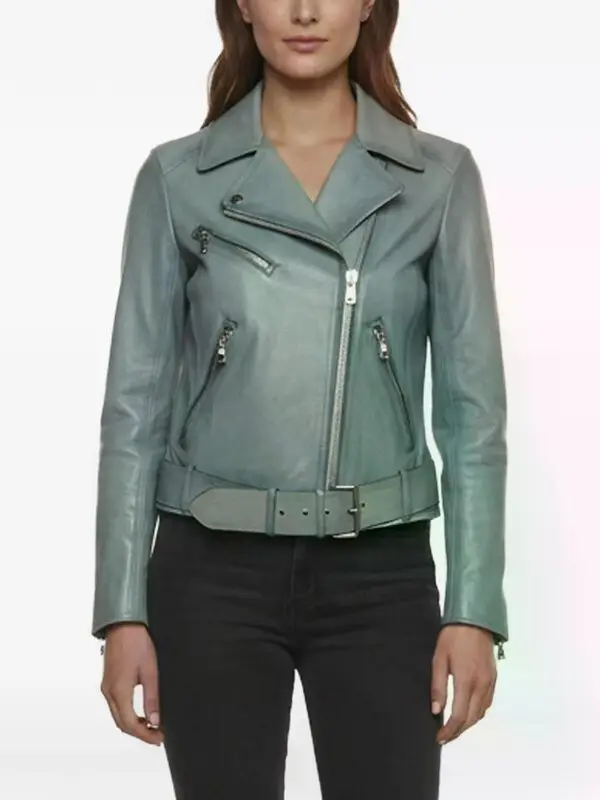 Miu Miu Belted Zip-up Rider Jacket