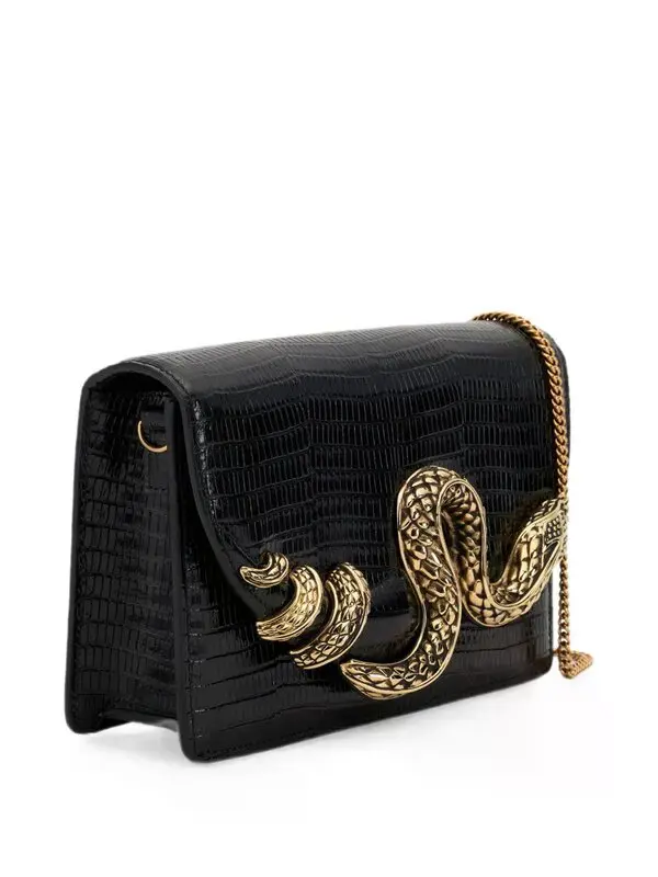 Roberto Cavalli Snake-motif Leather Clutch Bag