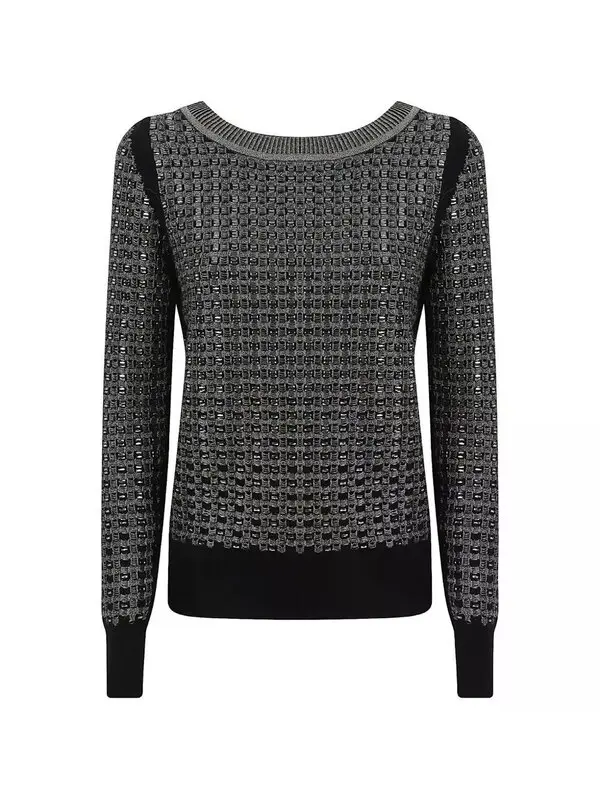 Ermanno Scervino Crystal-embellished Open-knit Sweater